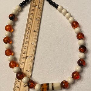 Simulated Amber and Vintage Bead Necklace - Etsy
