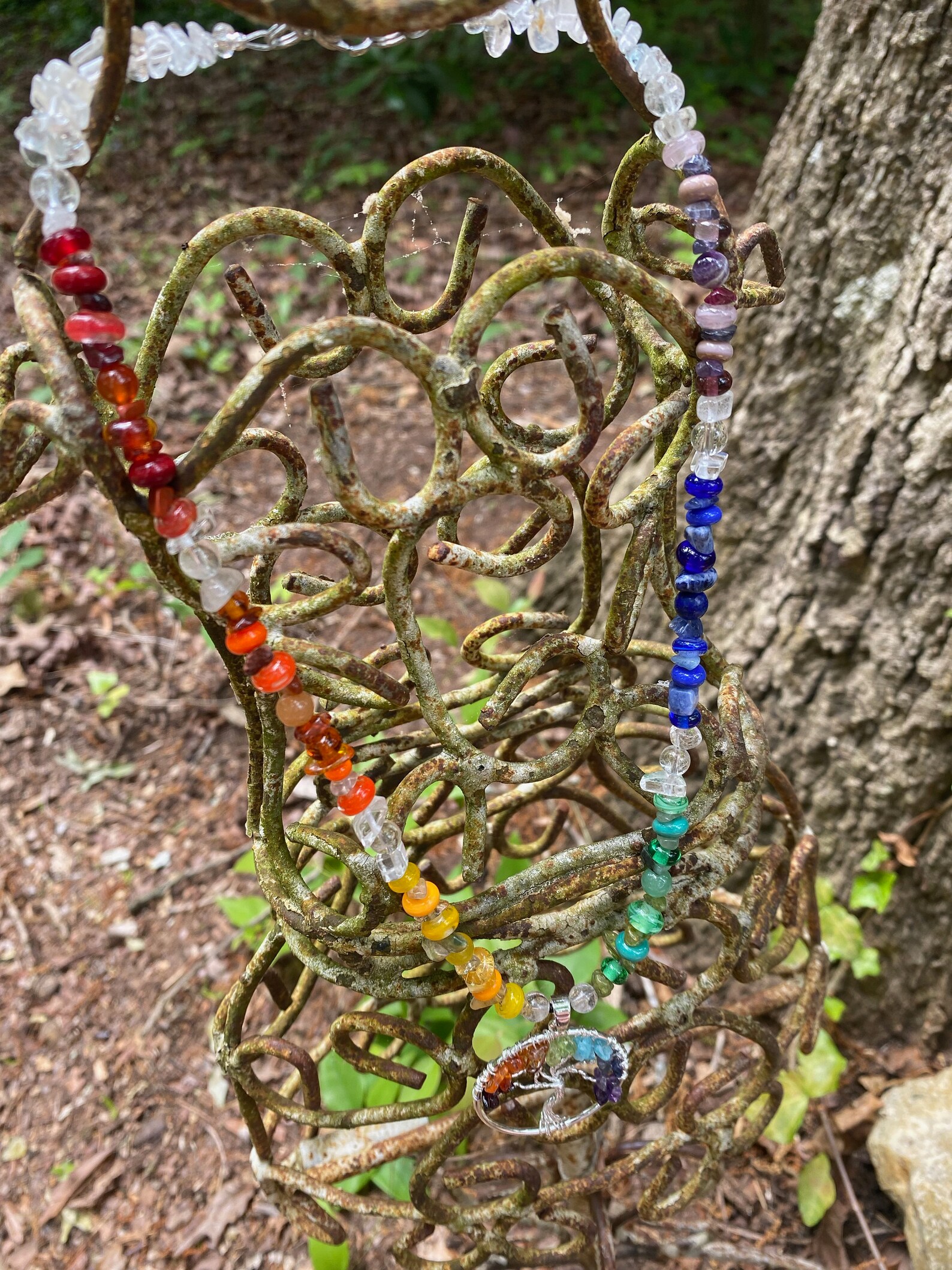 Rainbow Tree of Life Necklace - Etsy