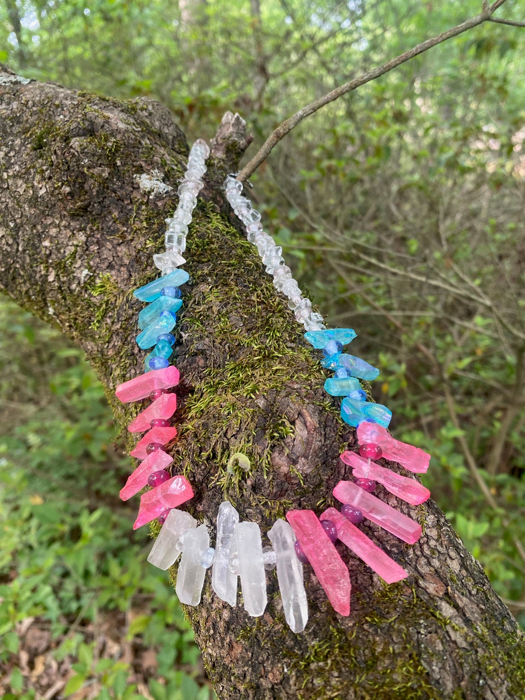 Trans Pride Crystal Necklace - Etsy
