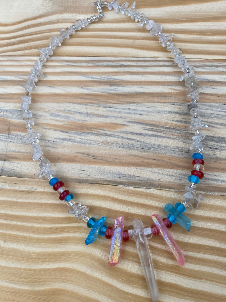 Trans Pride Crystal Necklace | Etsy