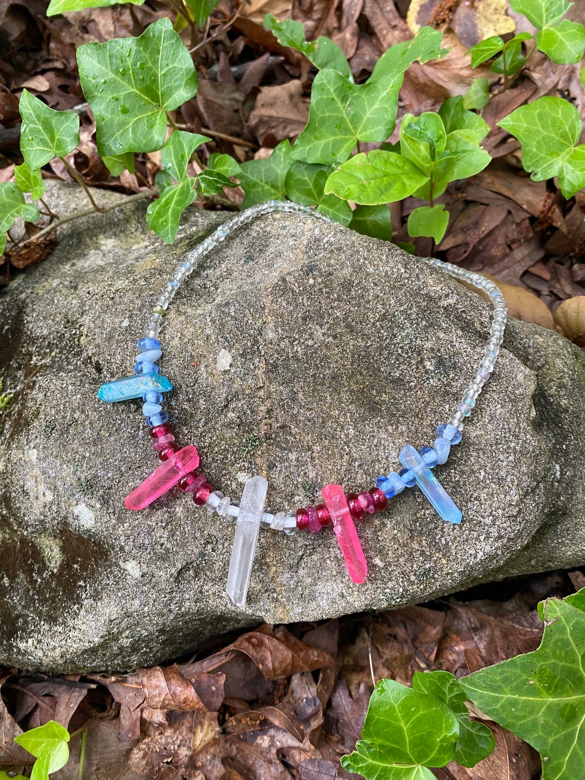Trans Pride Crystal Necklace - Etsy