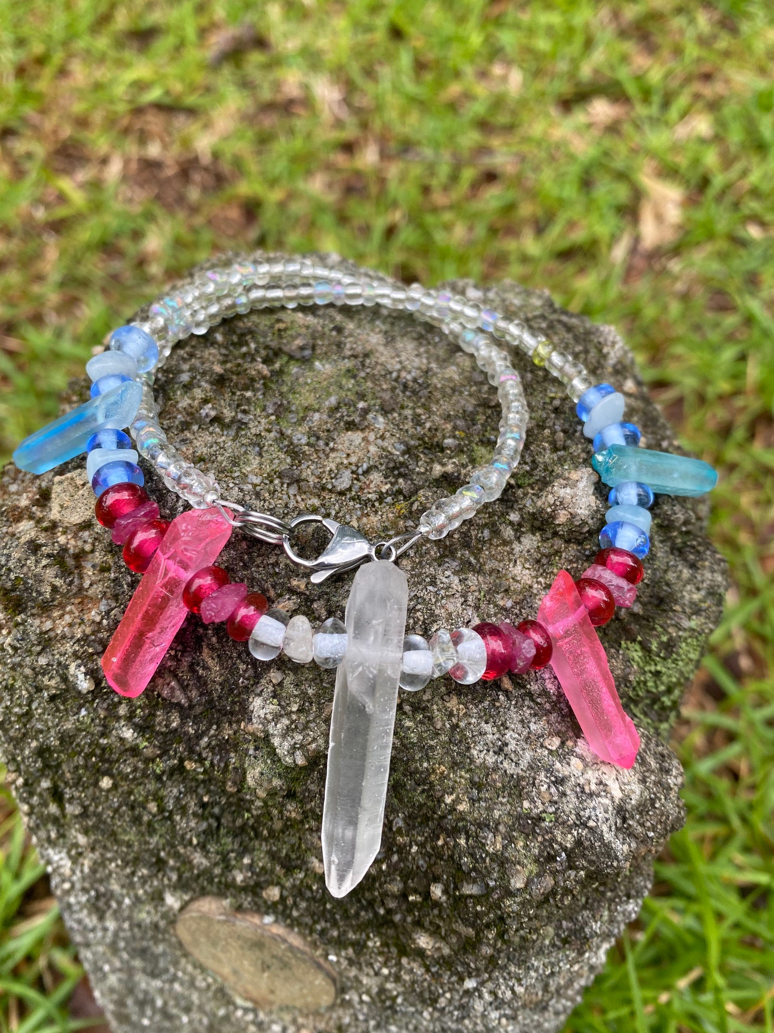 Trans Pride Crystal Necklace - Etsy