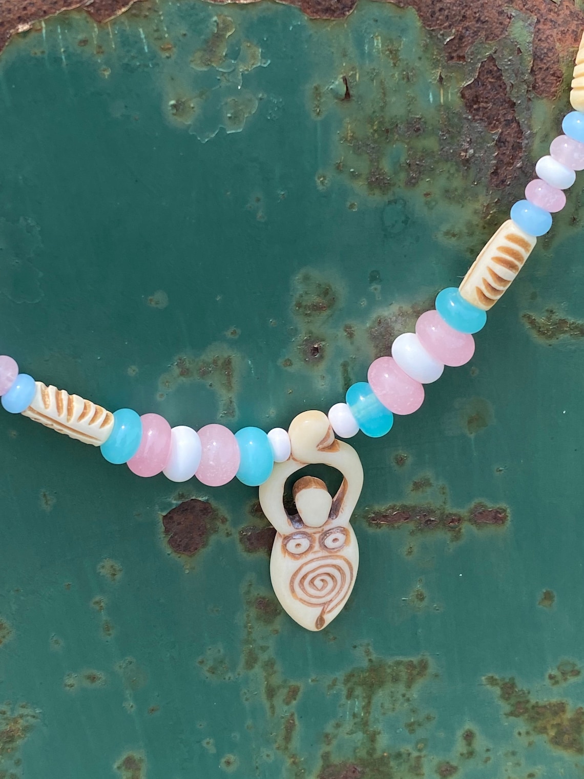 Mother Goddess Trans Pride Necklace | Etsy