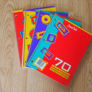 Vintage 80s Stuart Hall Color Block College Rule Spiral Notebooks - Etsy