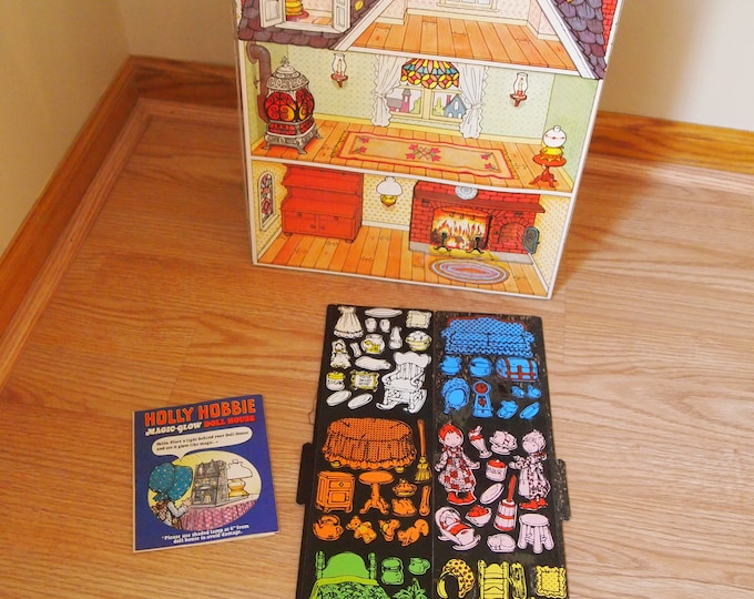 Vintage Holly Hobbie Magic Glow Dollhouse Colorforms Playset - Complete ...