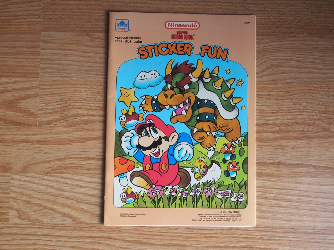 Nintendo Super Mario Brothers Sticker Fun Coloring Book - Etsy