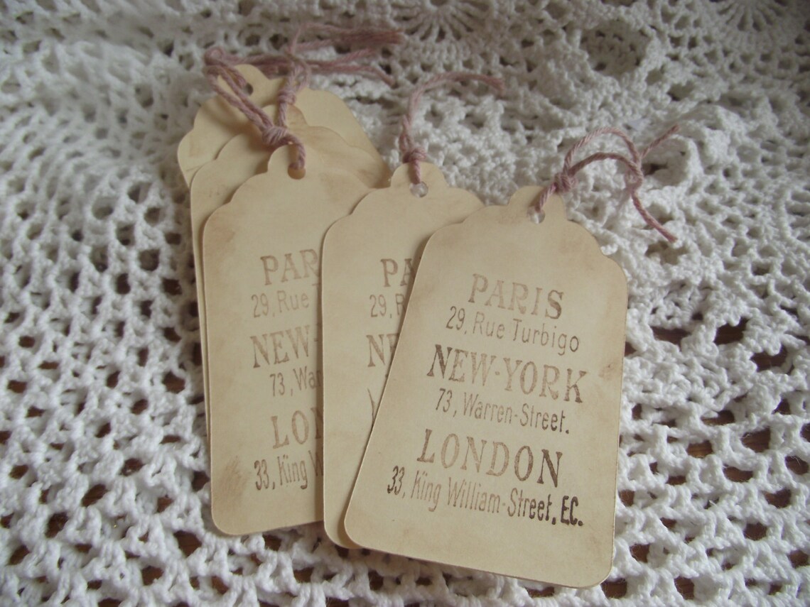 Handmade Paris New York London Gift Tags - Etsy