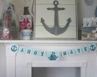 Hand Made Pirate Ship Banner Hand Made Ahoy Mate Banner - Etsy
