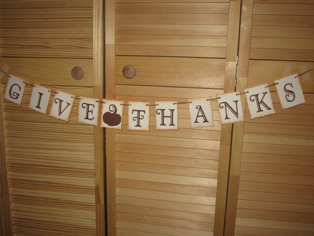 Give Thanks Banner Fall Autumn Banner - Etsy