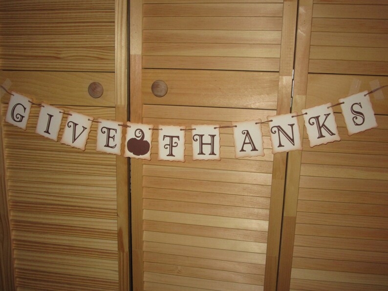 Give Thanks Banner Fall Autumn Banner - Etsy