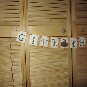 Give Thanks Banner Fall Autumn Banner - Etsy