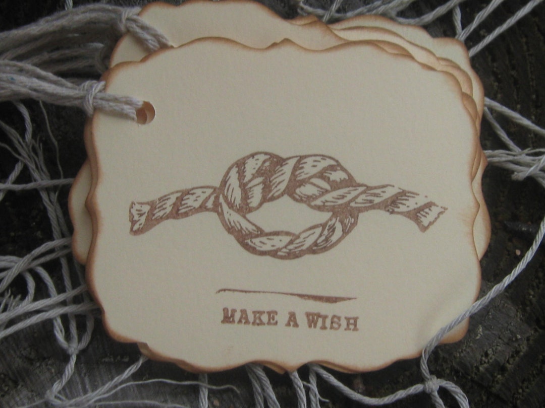 Hand Made Hand Stamped Nautical Wish Tags Gift Tags Hang - Etsy