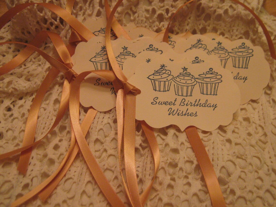 Hand Made Vintage sweet Birthday Wishes Gift Tags, Wish Tags, Hang Tags ...
