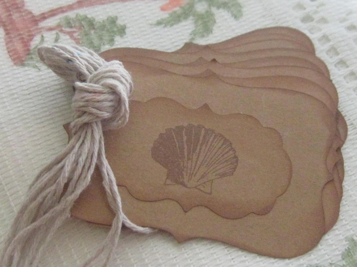Hand Made Shell Gift Tags, Wish Tags, Hang Tags, Thank You Tags - Etsy