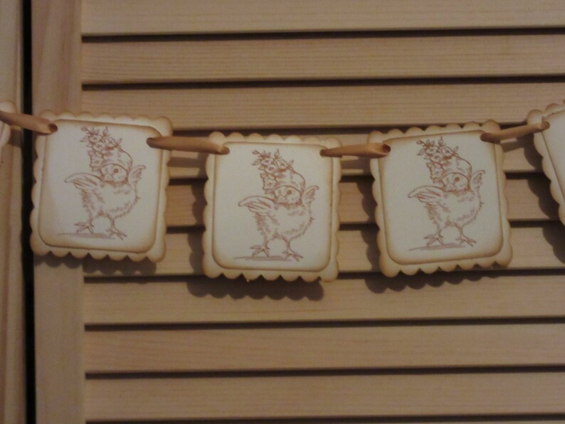 Vintage Hand Made Baby Chicks Shower Banner, Vintage Hand Made Baby ...