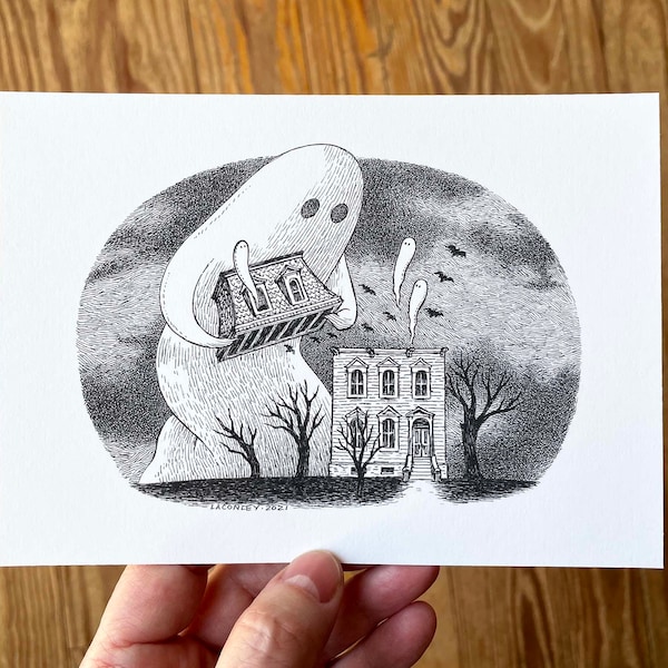 Pen Ink House Drawing - Etsy