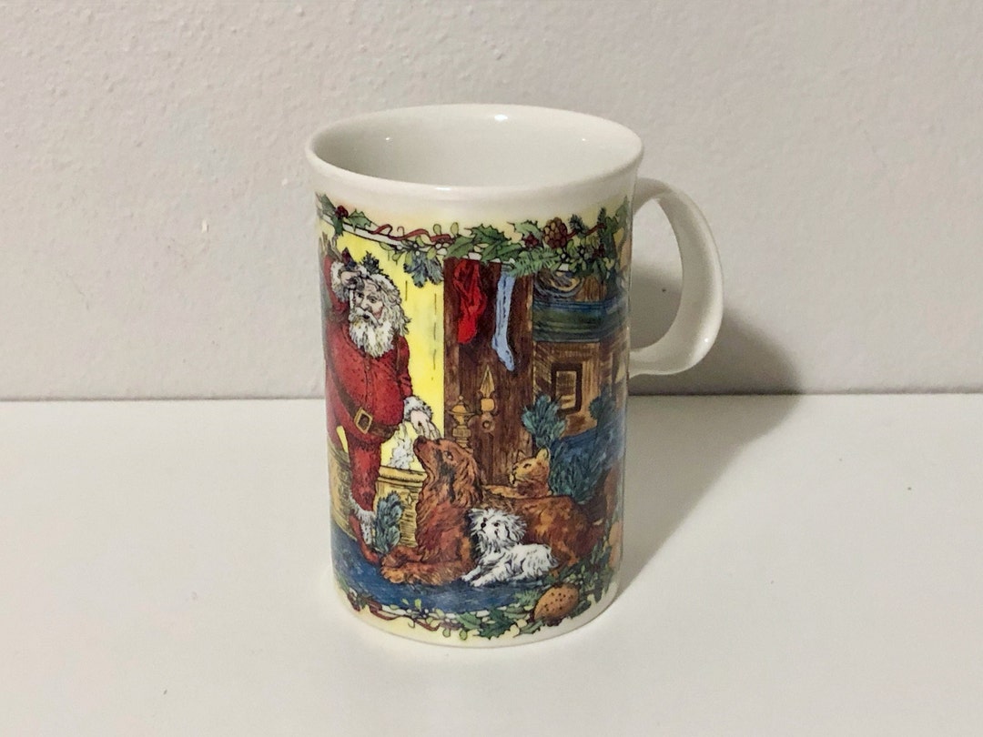 Vintage Dunoon Stoneware Coffee Cup / Tea Mug santa's Arrival Christmas ...