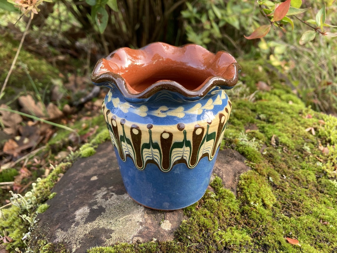 Vintage Traditional Handmade Bulgarian Folk Art Pottery Small 3 ...