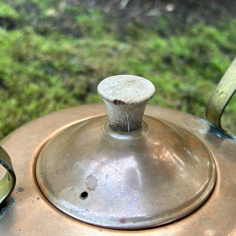Vintage Copral Copper Teakettle With Brass and Wood Handle, Made in ...