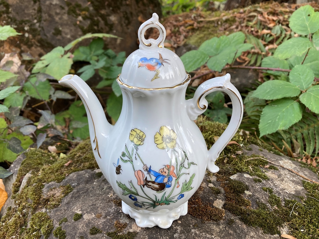 Vintage Rieber Mitterteich Bavaria Elf Teapot W/ Elves / Gnomes ...