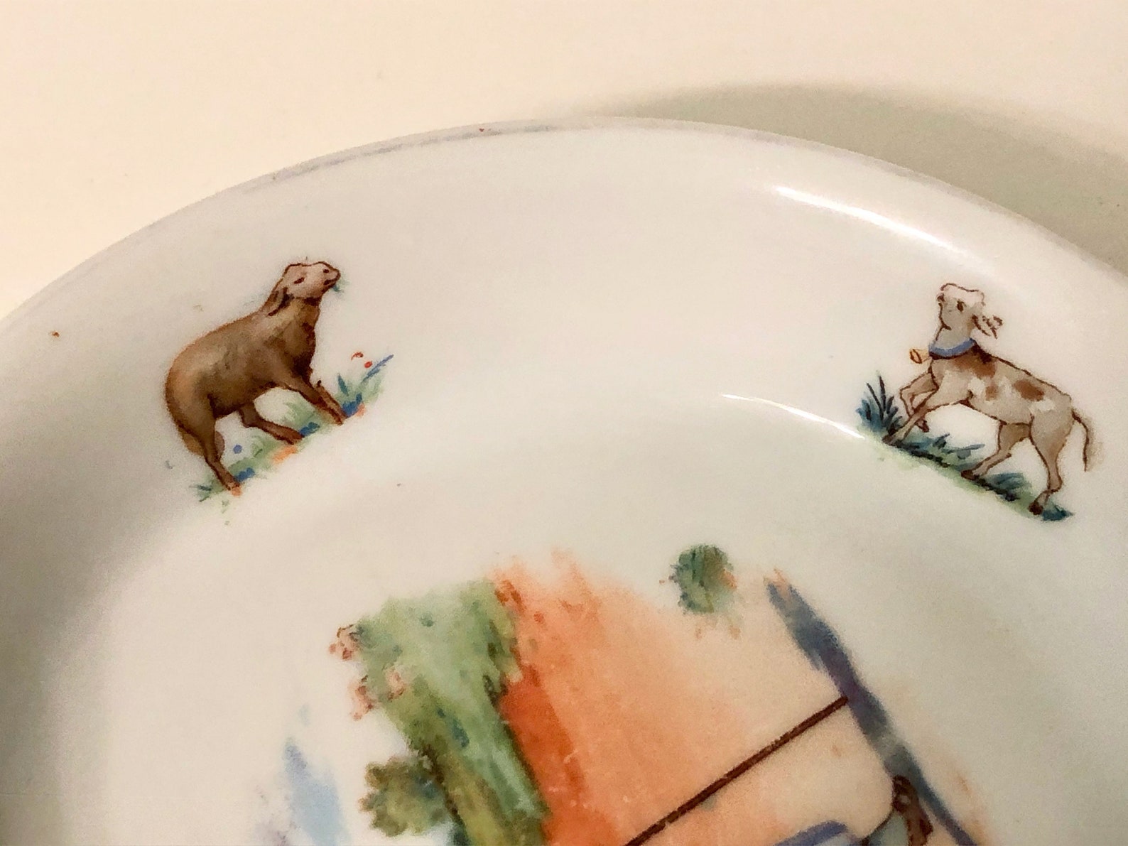 Vintage Porcelain Nursery Rhyme Baby Dish Keepsake W/ Little - Etsy