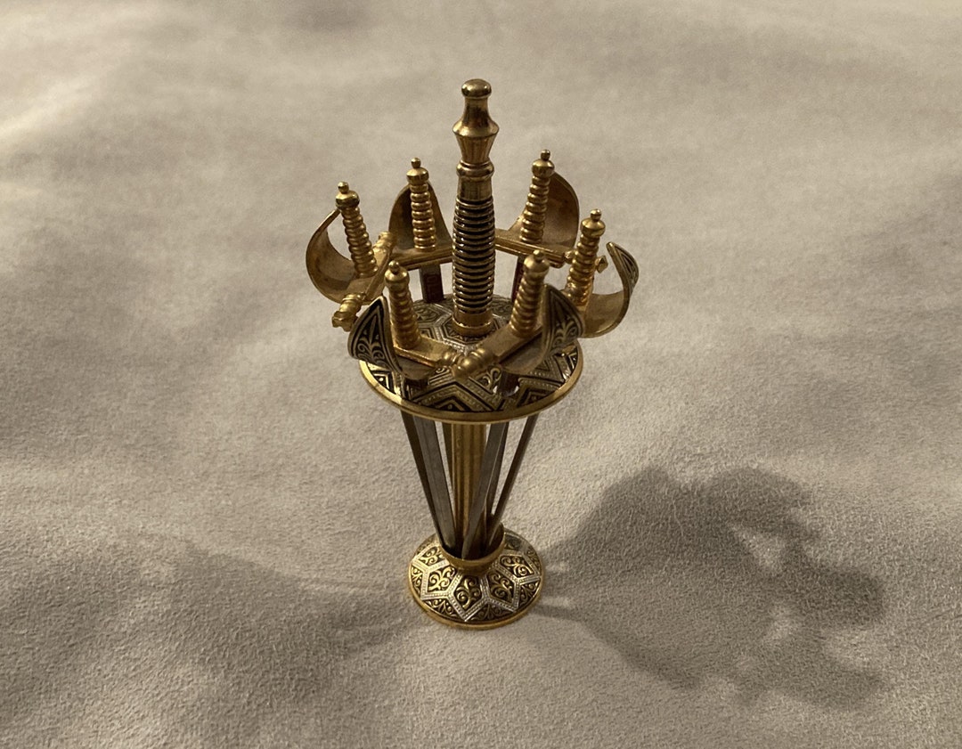 Set of 6 Vintage 1960s Toledo Brass Mini Cocktail Swords in Stand ...