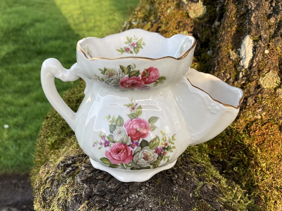 Vintage Old Foley "harmony Rose" Shaving Scuttle Mug With Pink Flowers ...