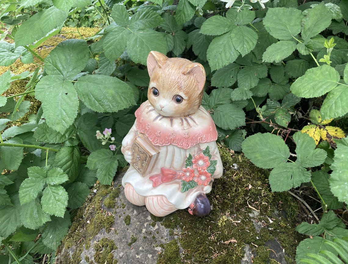 Vintage "emily the Cat" Hand Painted Ceramic Cookie Jar by Mervyn's ...