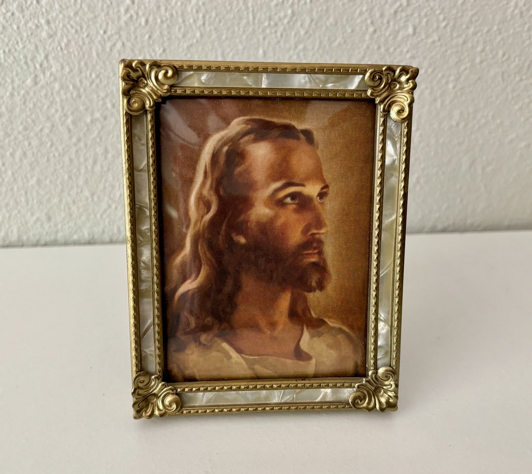 Vintage Miniature Picture of Jesus (head of Christ by Warner Sallman ...