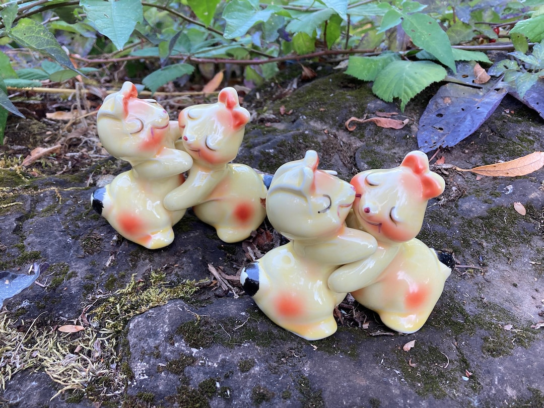 Vintage Van Tellingen Yellow "bunny Hugs" Hugger Salt & Pepper Shakers ...