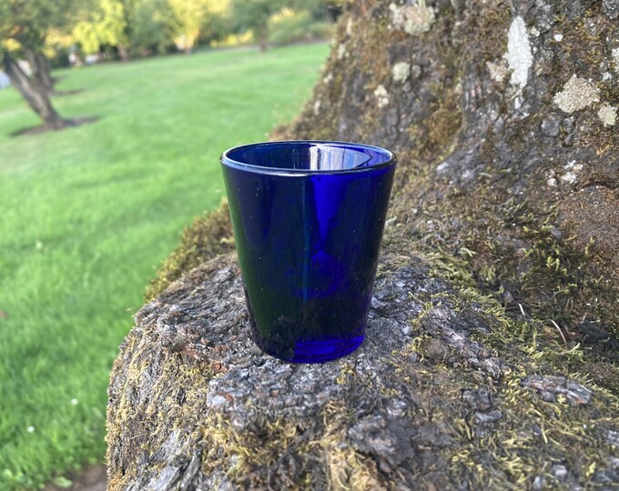 Vintage Libbey Cobalt Blue Flared Shot Glass - Etsy