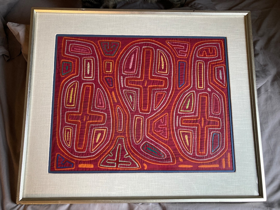 Gorgeous Vintage Framed Handmade Mola Textile Folk Art From the Kuna ...