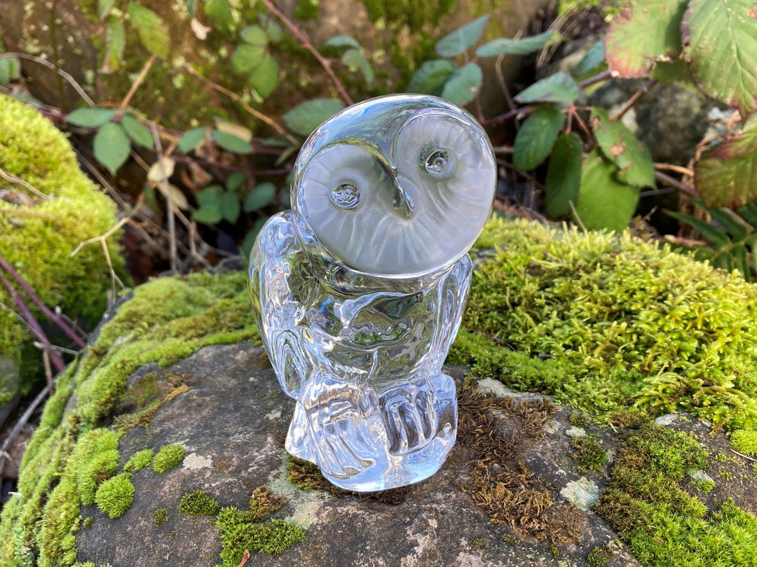 Gorgeous Vintage French Daum Nancy Lead Crystal 5" Barn Owl Figurine ...