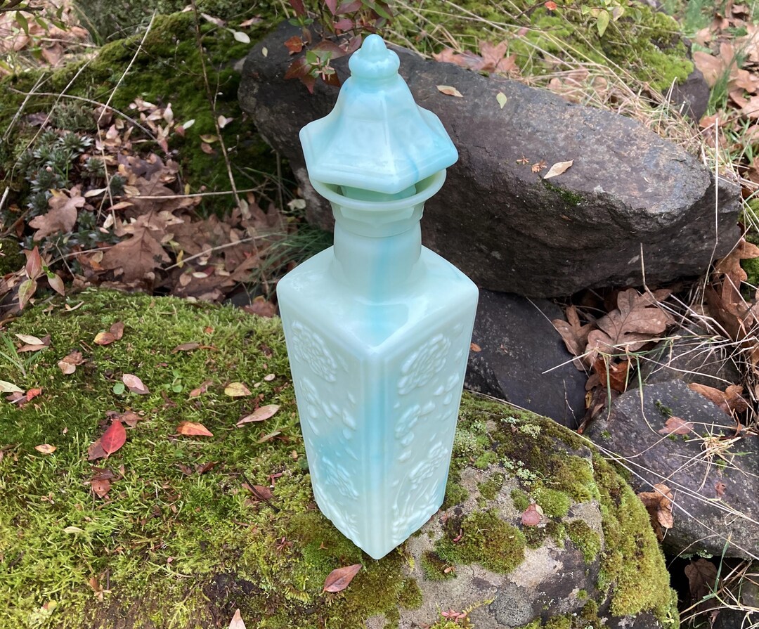 Vintage 1970's Jim Beam "oriental Jade" Marbled Mint Green Slag Glass ...