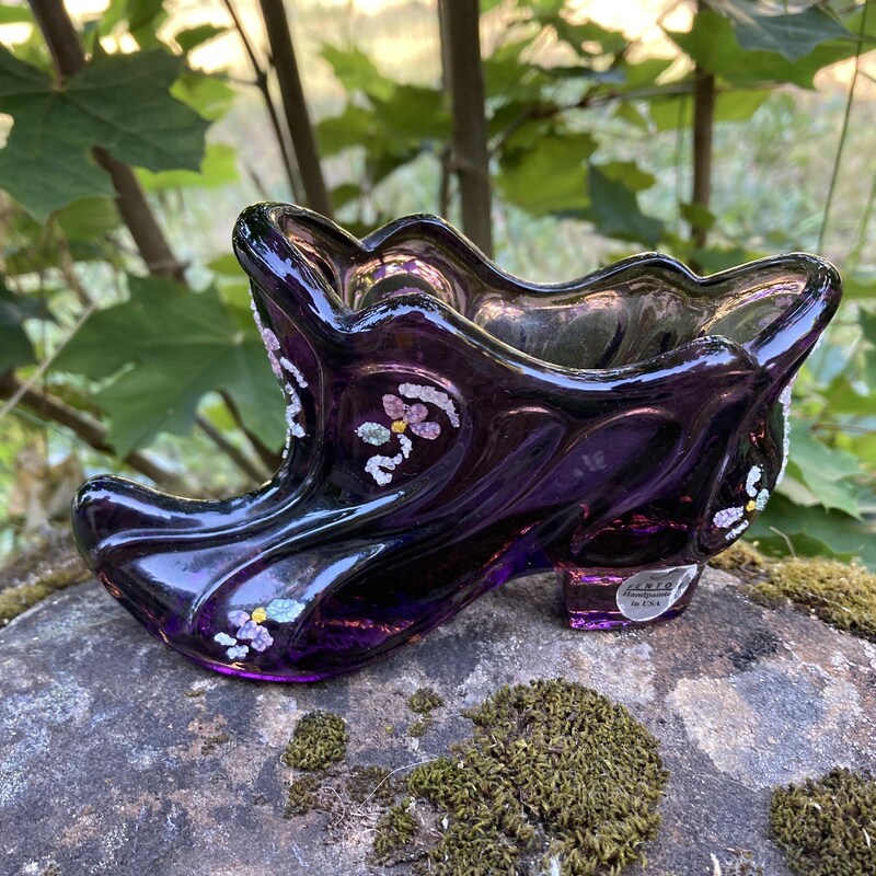 Vintage Glass Shoe - Etsy