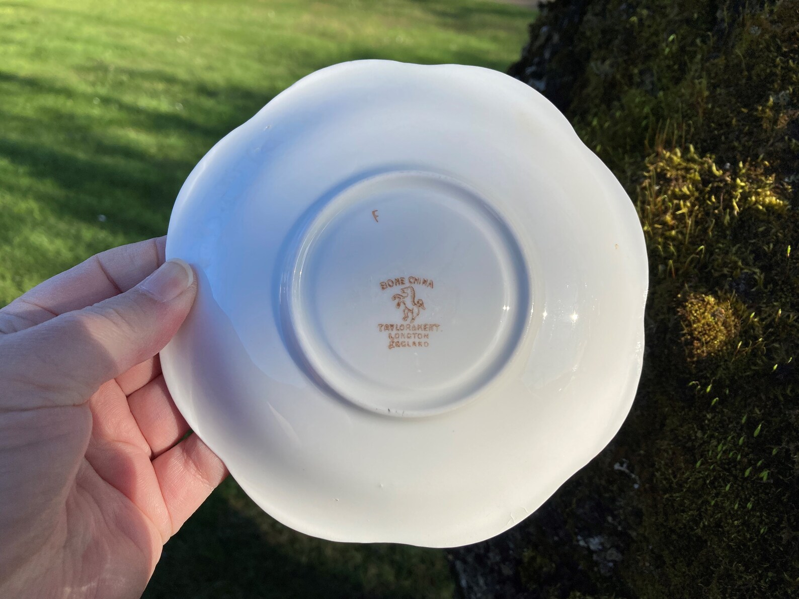 Vintage Taylor & Kent Pink Bone China Teacup and Saucer W/ Flower ...