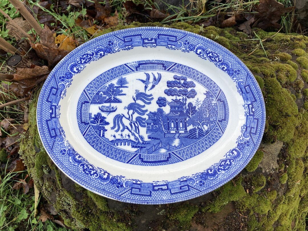 Vintage Woods & Sons "woods Ware" Blue Willow 12" Oval Platter ...