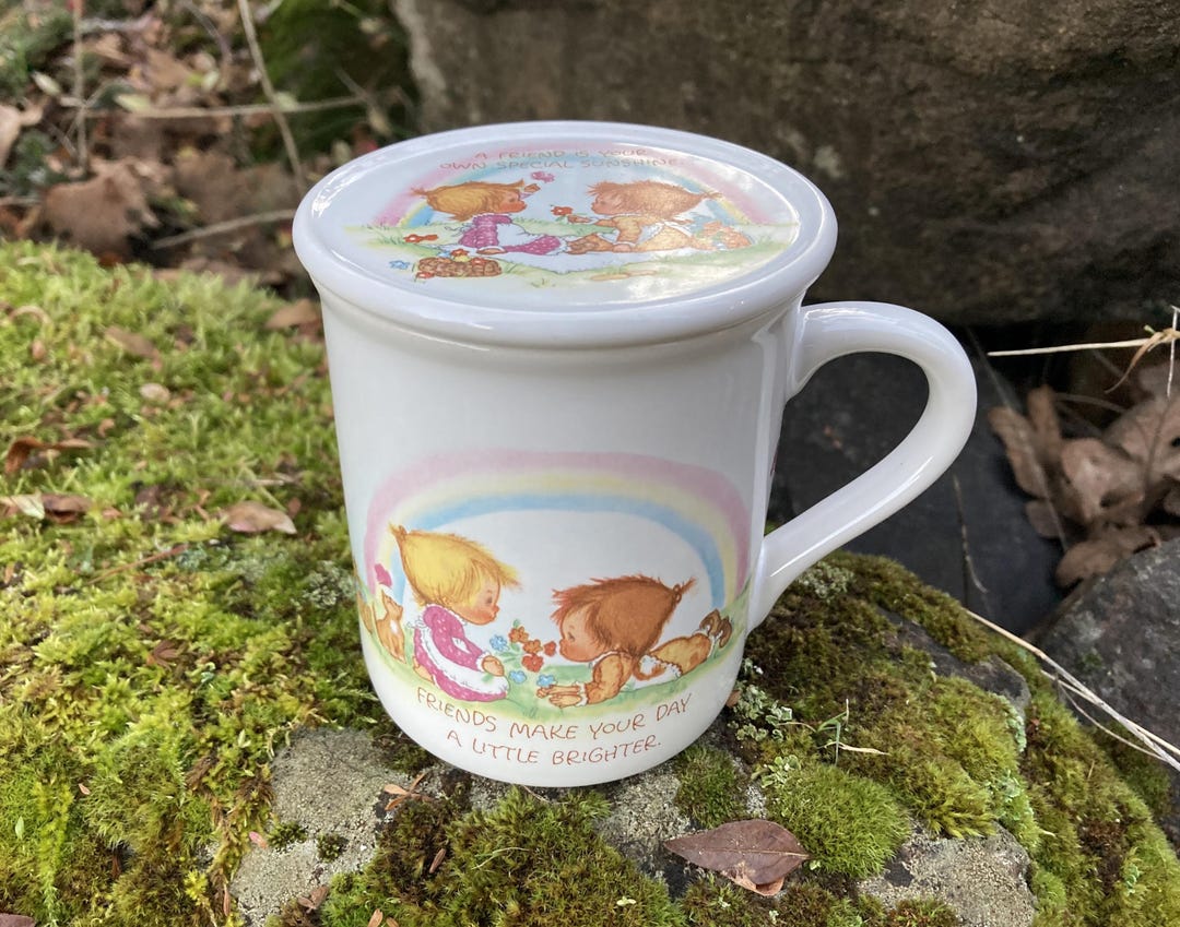 Vintage 1983 Hallmark mug Mates Coffee Cup With Coaster by Betsey Clark ...