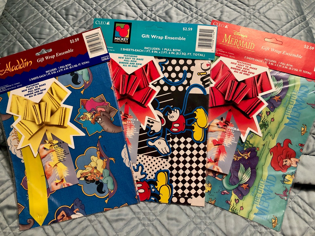Vintage 1990s Disney Collectible Gift Wrap Ensembles, Little Mermaid ...