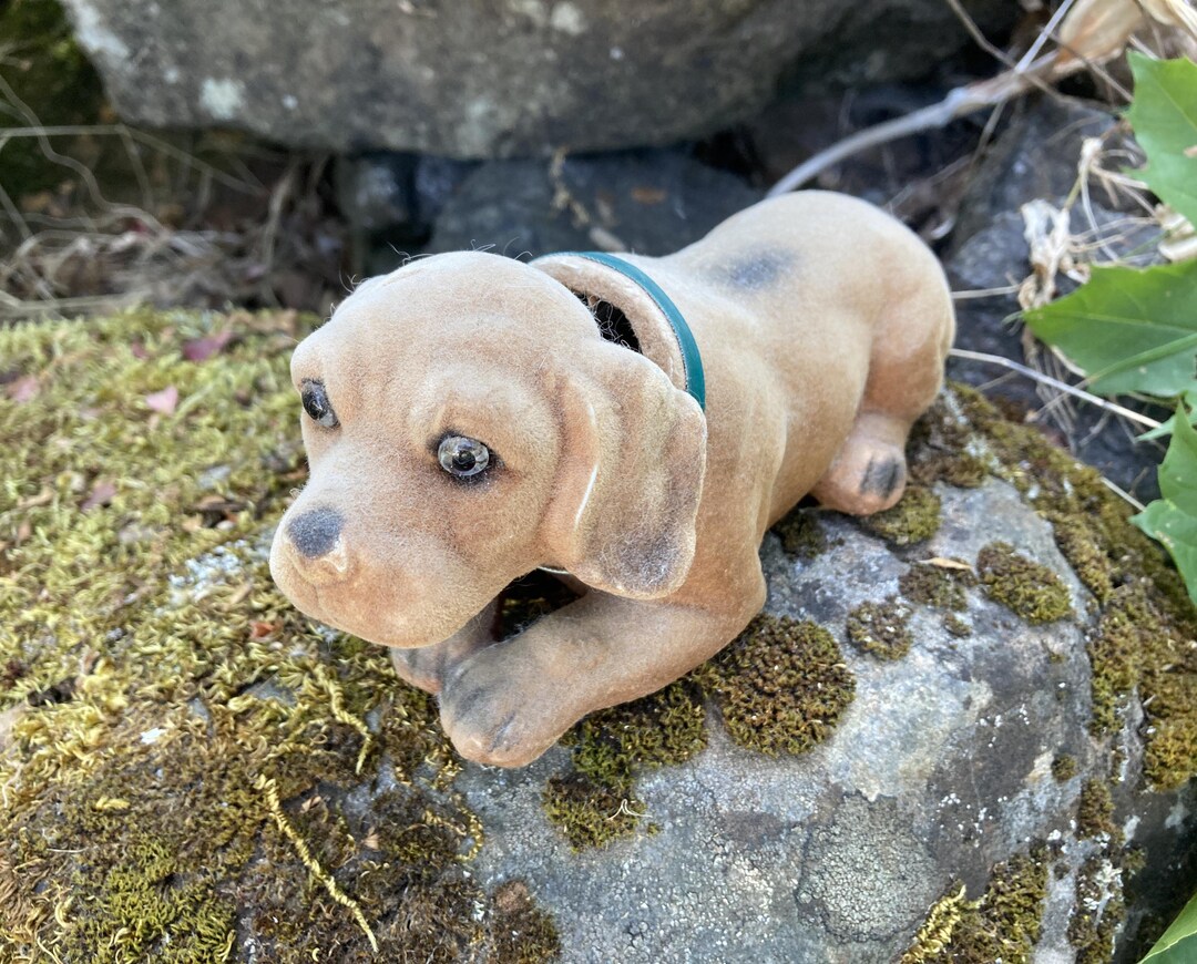 Vintage Bobblehead Flocked / Fuzzy 7.5" Labrador / Golden Retriever ...