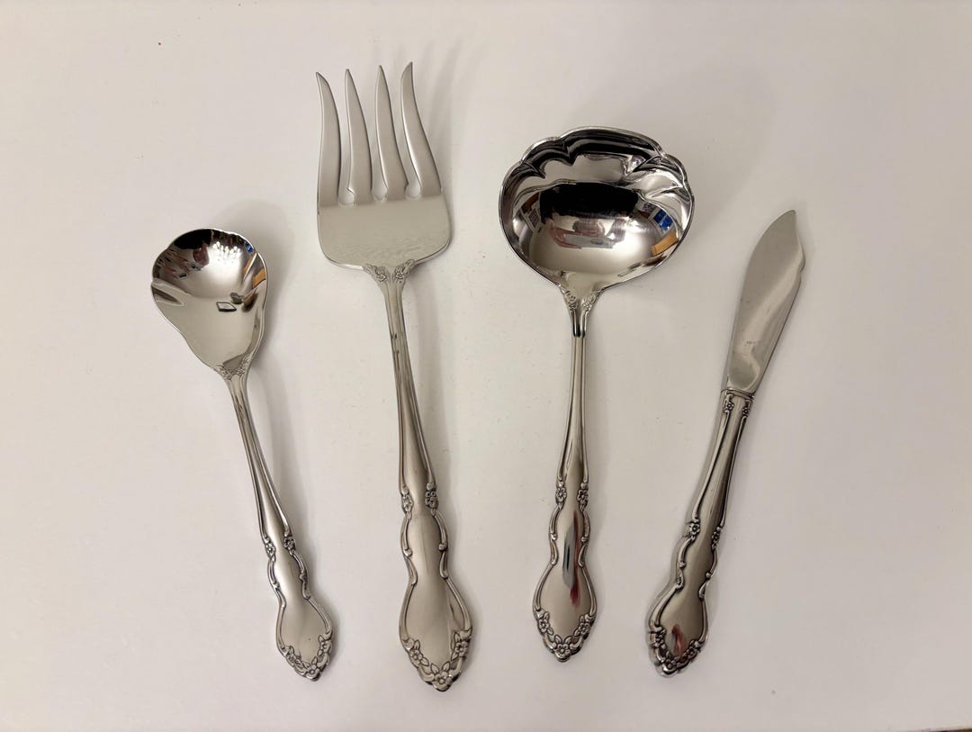 Vintage Oneida "dover" Stainless Set of 4 Serving Utensils: Meat Fork ...