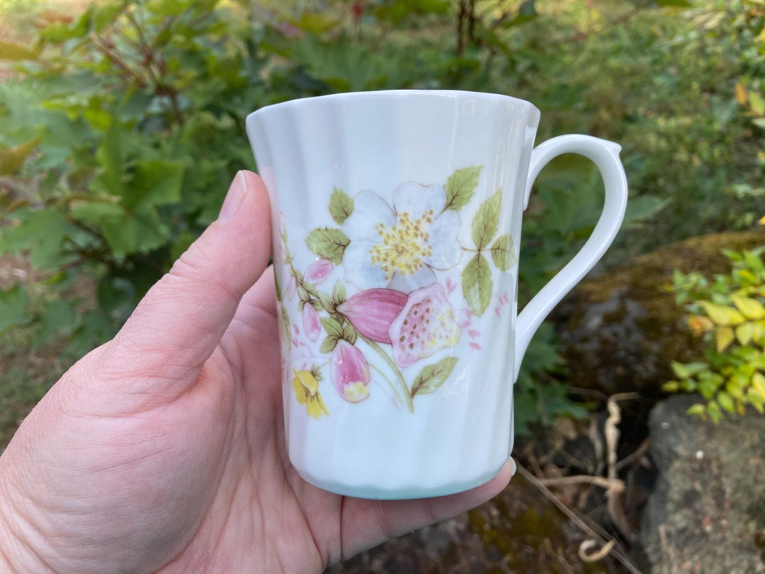 Vintage Royal Stuart Fine Bone China Small Coffee Cup / Tea Mug W/ Pink ...