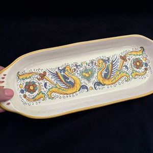 Vintage Deruta Ceramiche Pottery Hand Painted Celery Tray/serving Dish ...