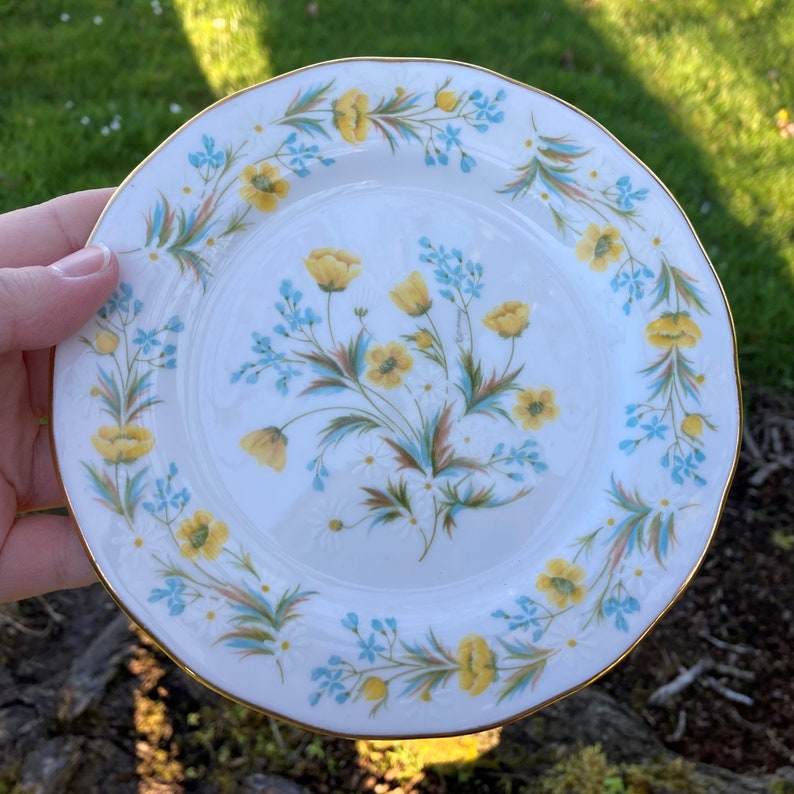 Vintage Colclough angela Teacup Saucer & Side | Etsy