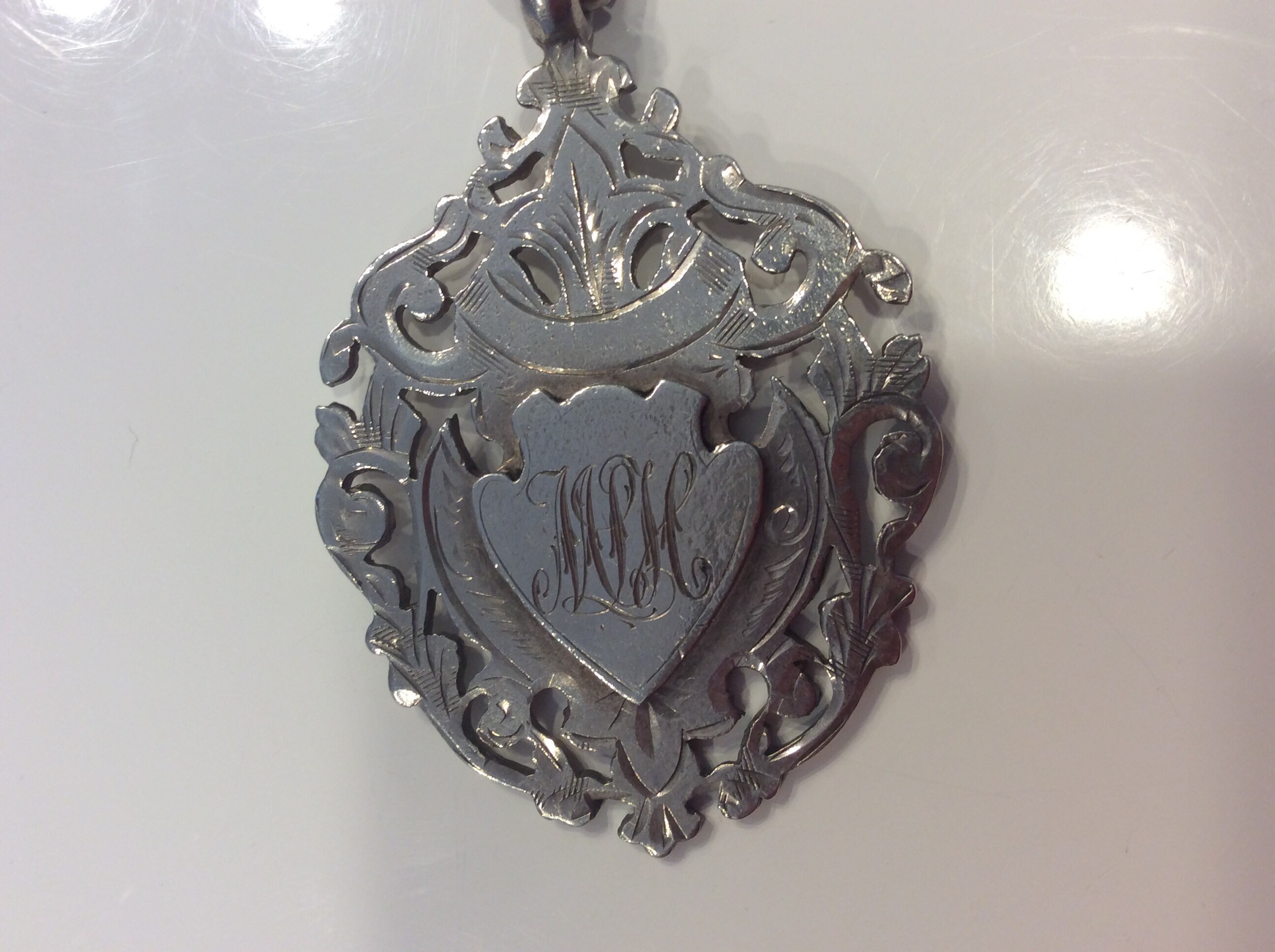 Antique Victorian Sterling Silver Double Albert Watch Chain Fob ...