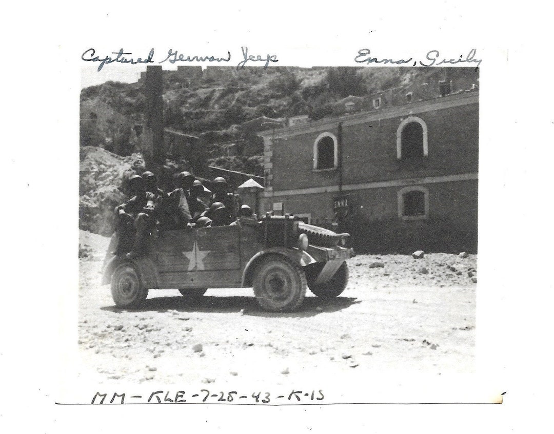 Captured German Jeep, Enna, Sicily, Small War Photograph, 1945 Naples ...