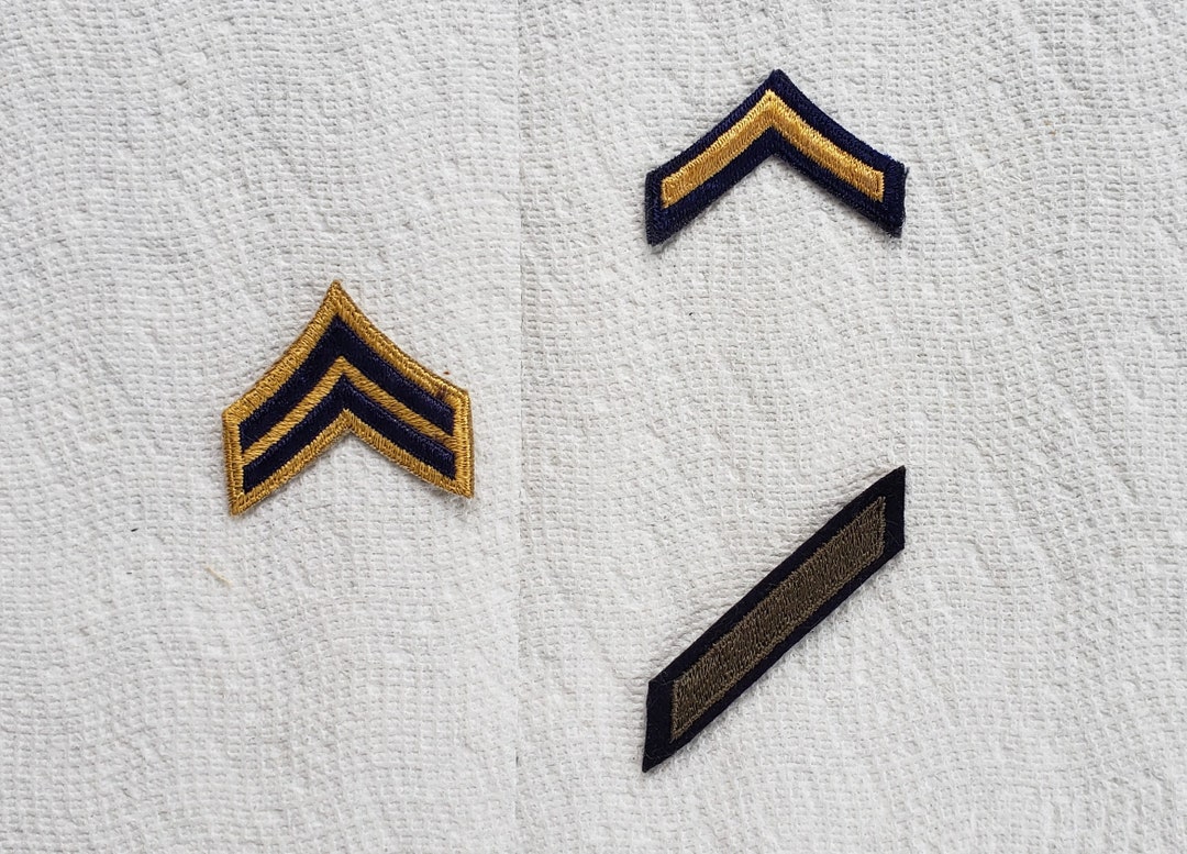 World War II Corporal Stripes, Pfc Chevron and Hash Mark, Lot of Three ...