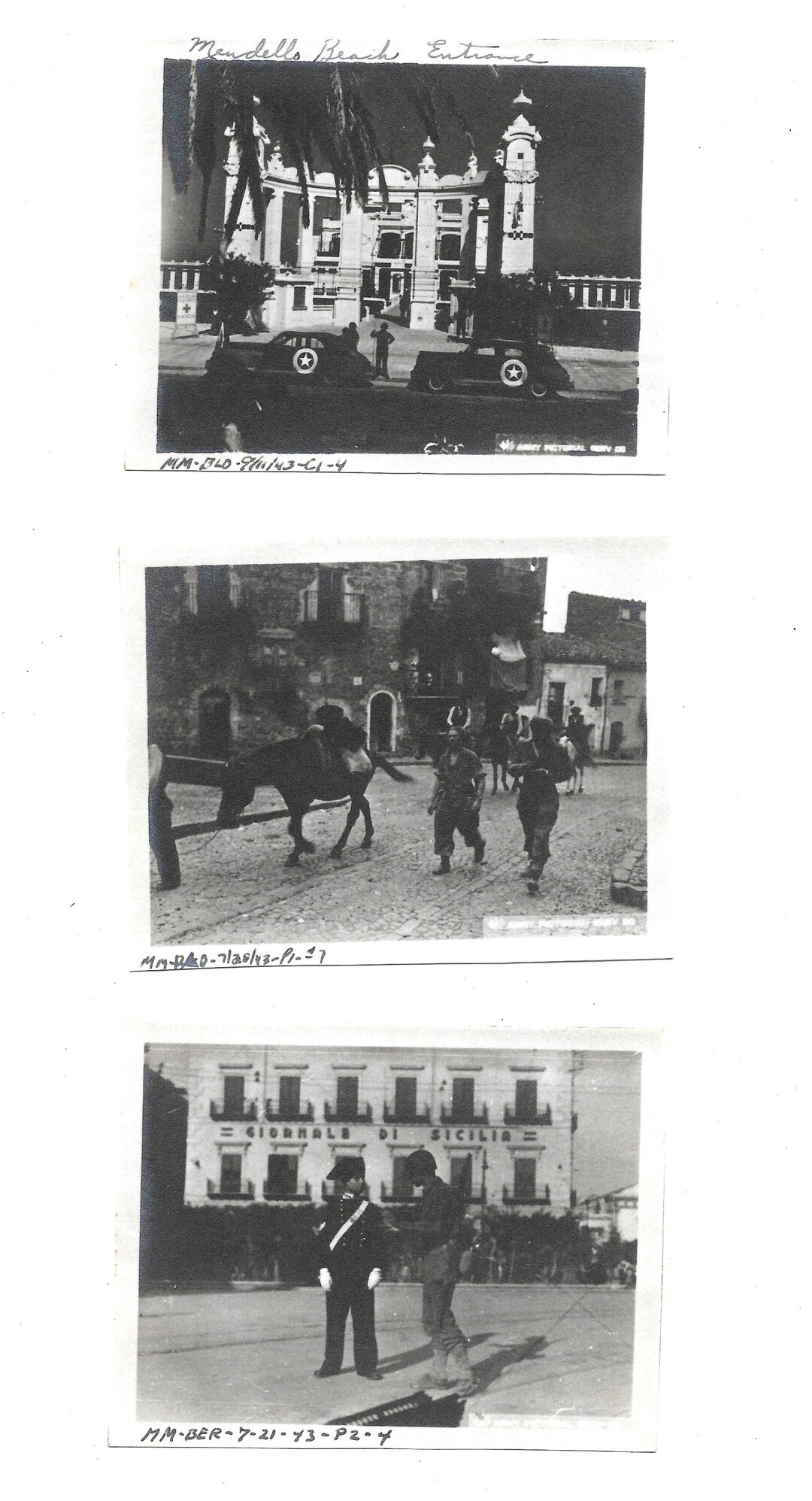 US Army Group G, Three Small War Photographs, 1945 Naples Area Italy ...