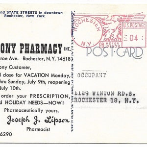 Main and State Streets in Downtown Rochester, New York 1960's Postcard ...