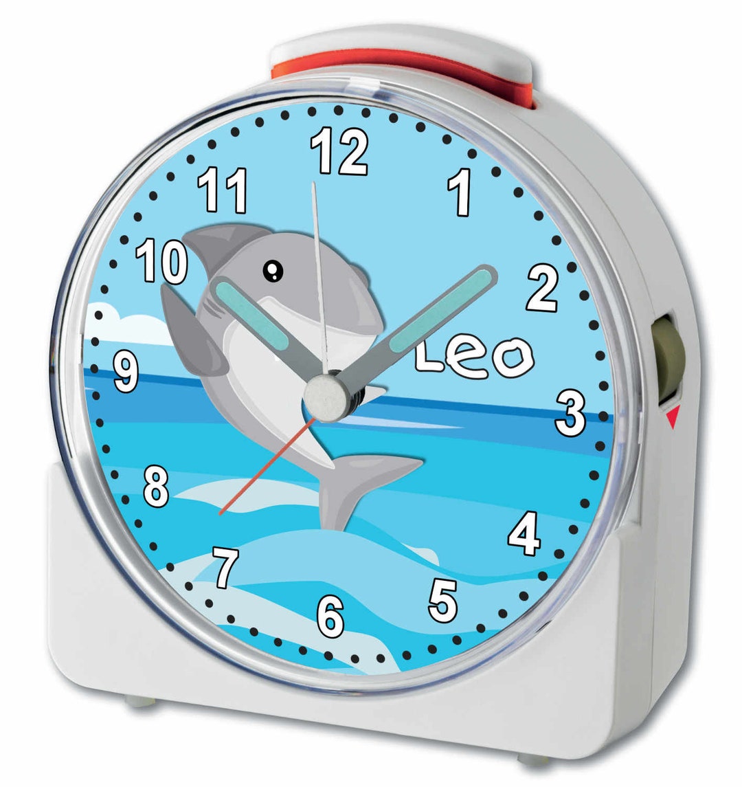 Children's Fun Alarm Clock White Motif Shark Alarm Clock Quiet Running ...